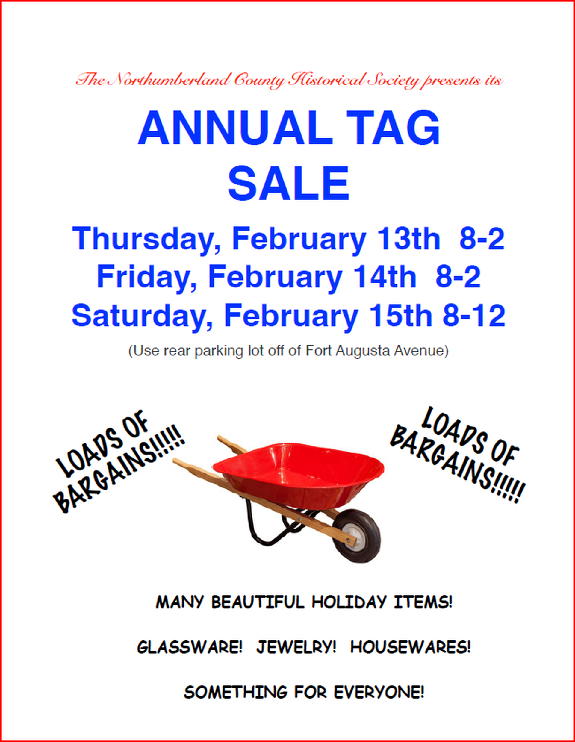 Annual Tag Sale 2025 | Northumberland County Historical Society